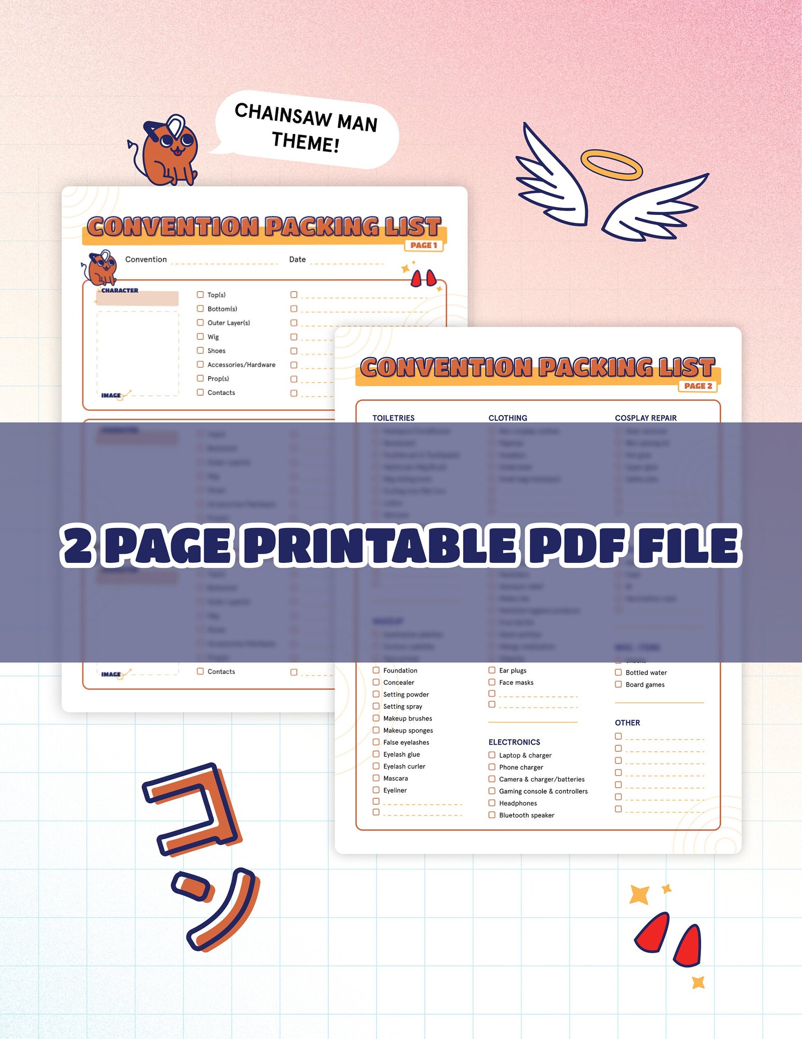 CSM Convention Packing List Template Packing List Template - Etsy