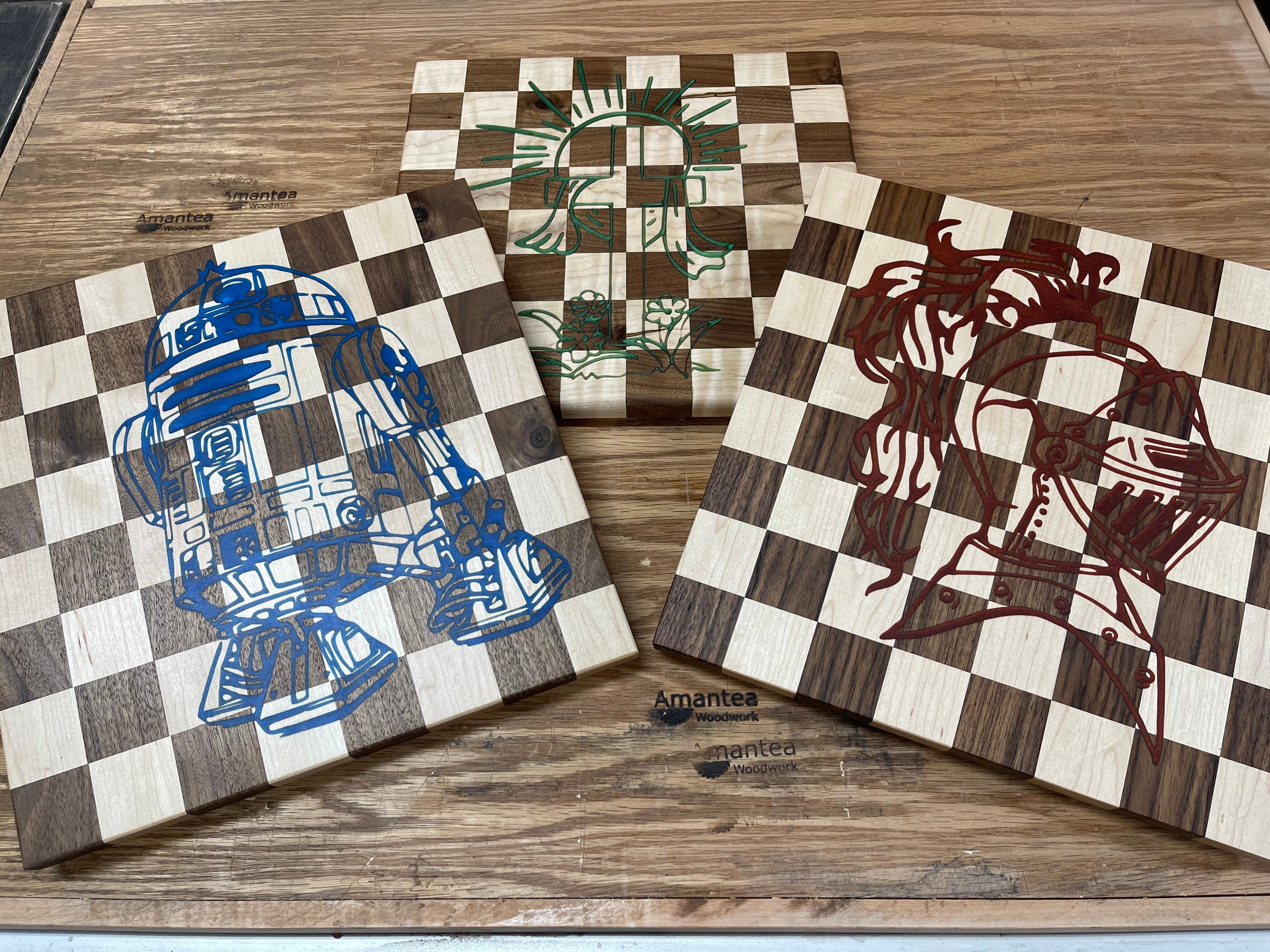 Customizable Hardwood Chess Board With Pieces. Each Board is Custom ...