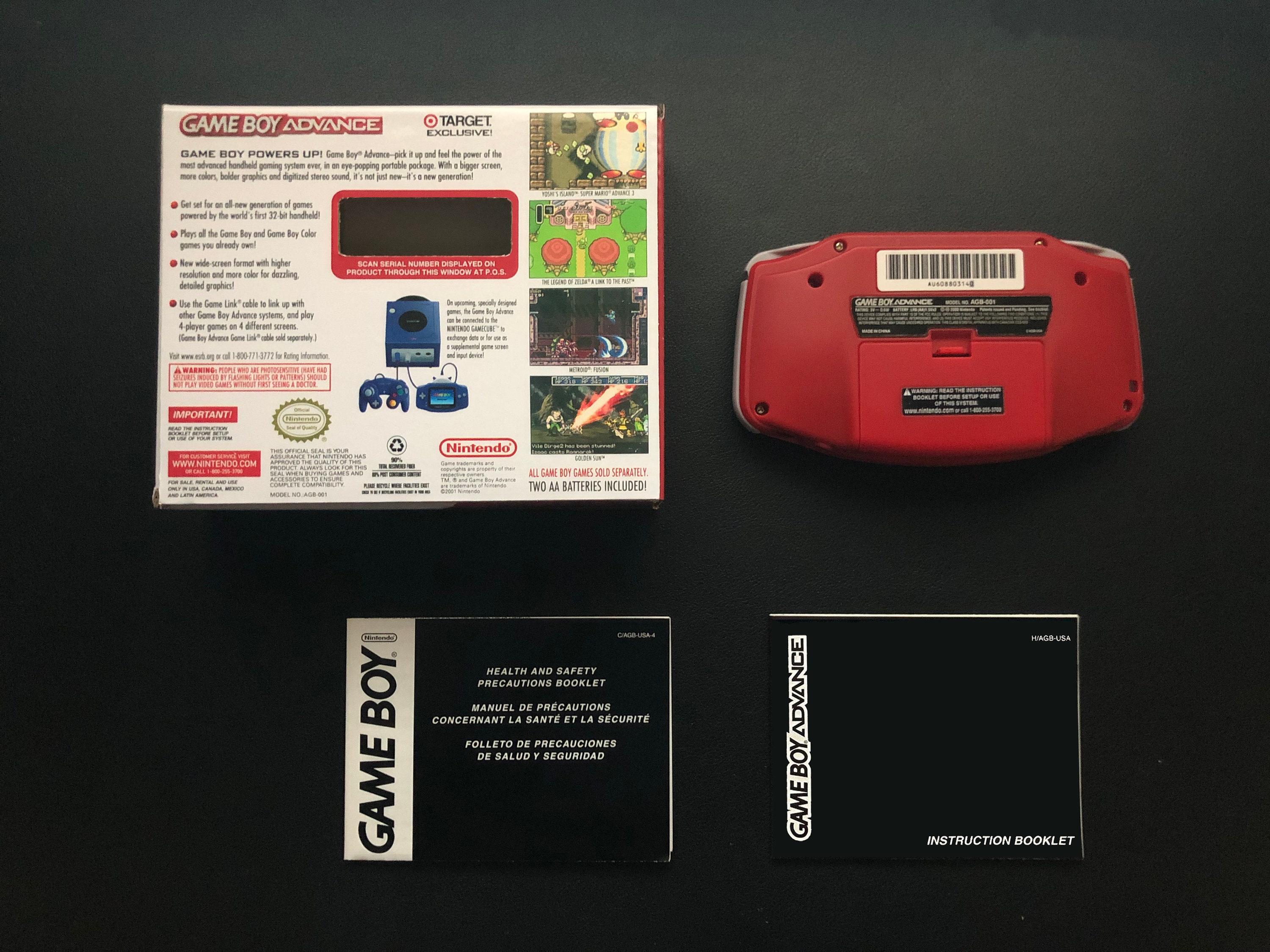Nintendo Game Boy Advance Target Red Console NTSC Complete in Box CIB ...