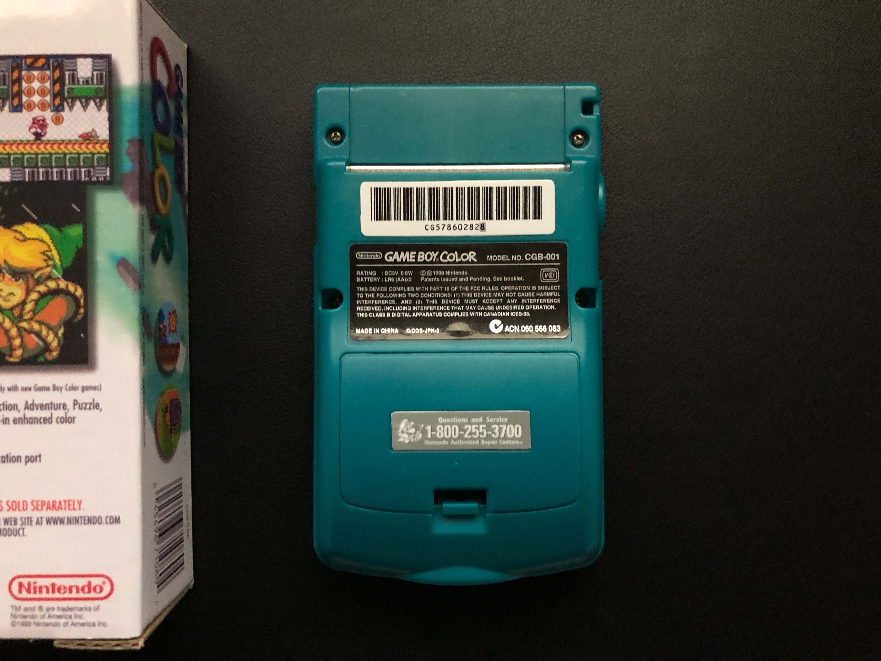 Nintendo Game Boy Color Teal Blue Console NTSC Complete in Box CIB - Etsy