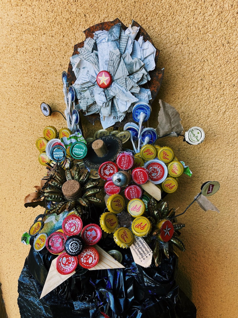 Trash Flower Sculpture - Etsy