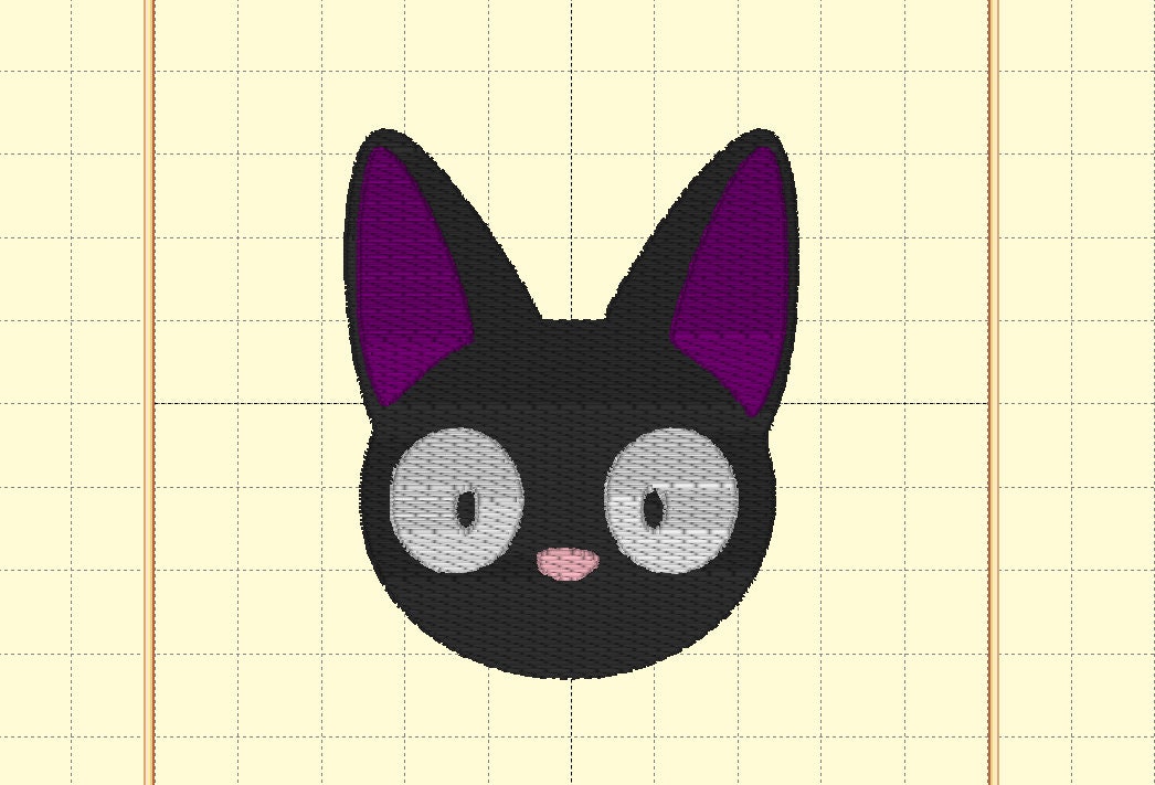Kikis Delivery Service, Black Studio Ghibli Cat Jiji Head - .pes ...