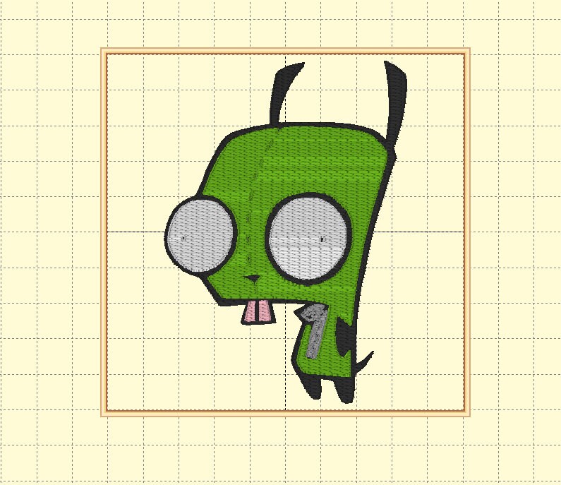 Gir From Invader Zim In Costume Pes Embroidery For Brother Embroidery Machine Instant