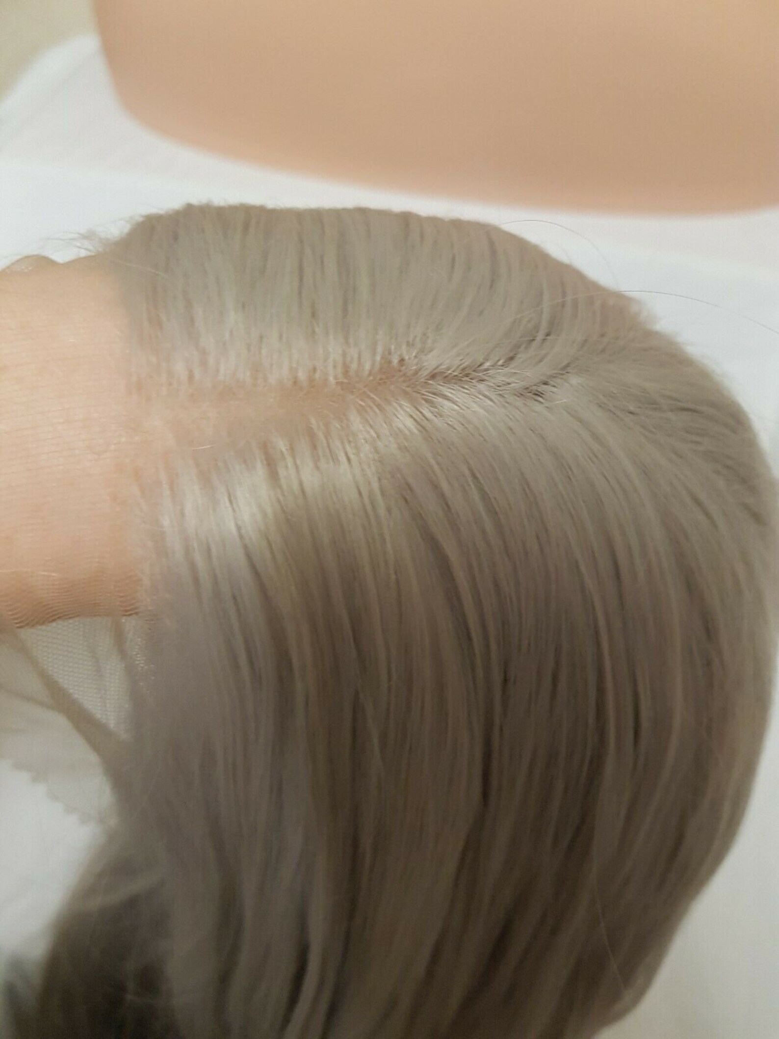 Silver Grey Light Synthetic Hair Wig Lace Front Transparent | Etsy