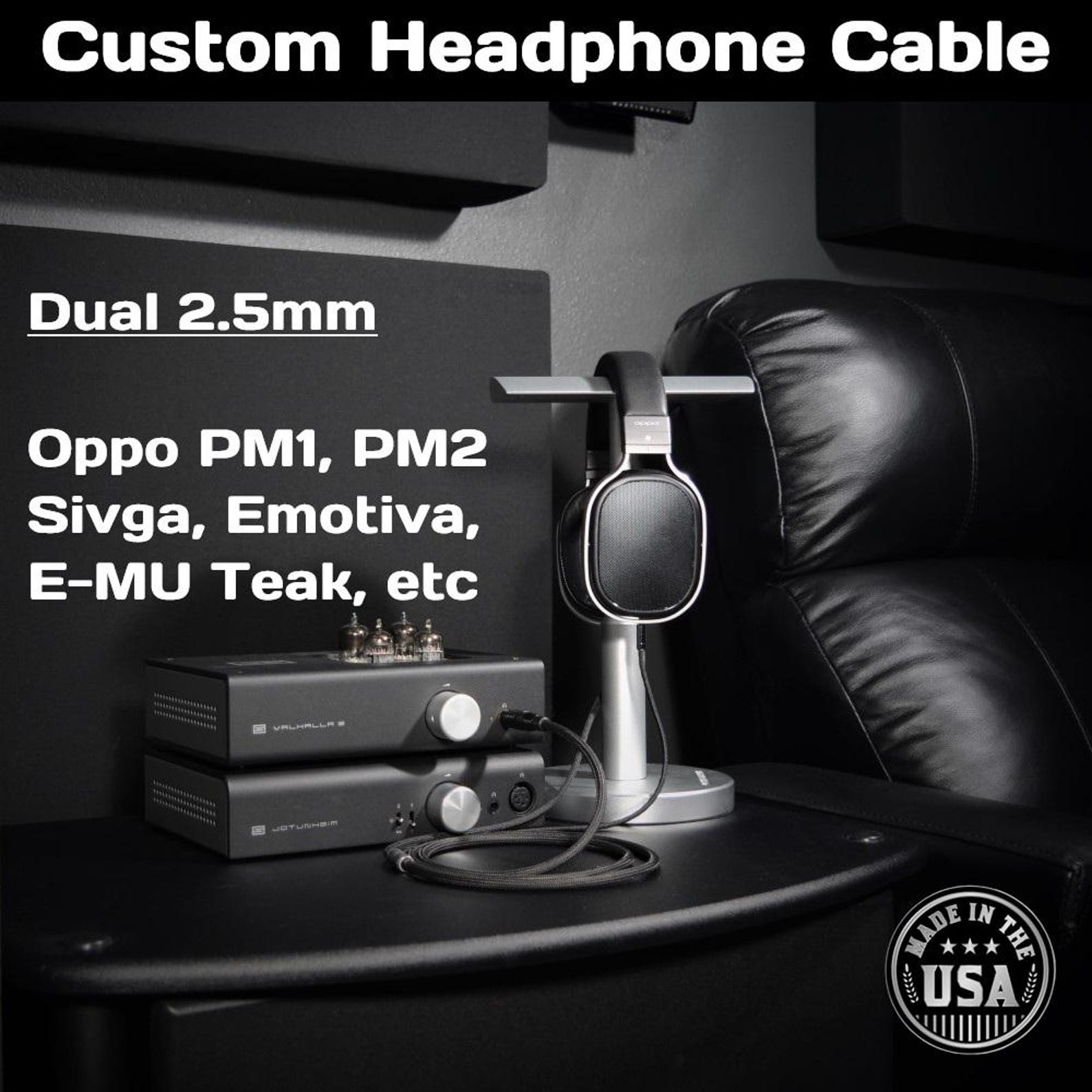 Oppo PM1 / PM2 - Headphone Cable - Dual 2.5mm Barrel Connectors - Etsy