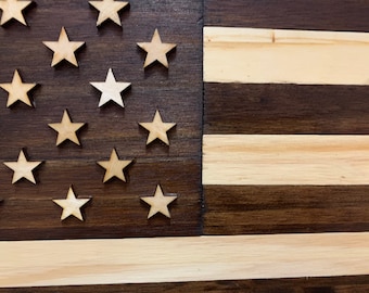 19x37 Burned Wood Stained American Flag - Etsy