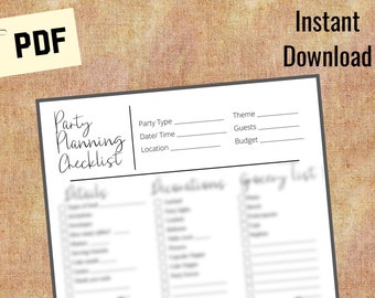 Printable Party Planning Checklist Ultimate Event Organizer - Etsy