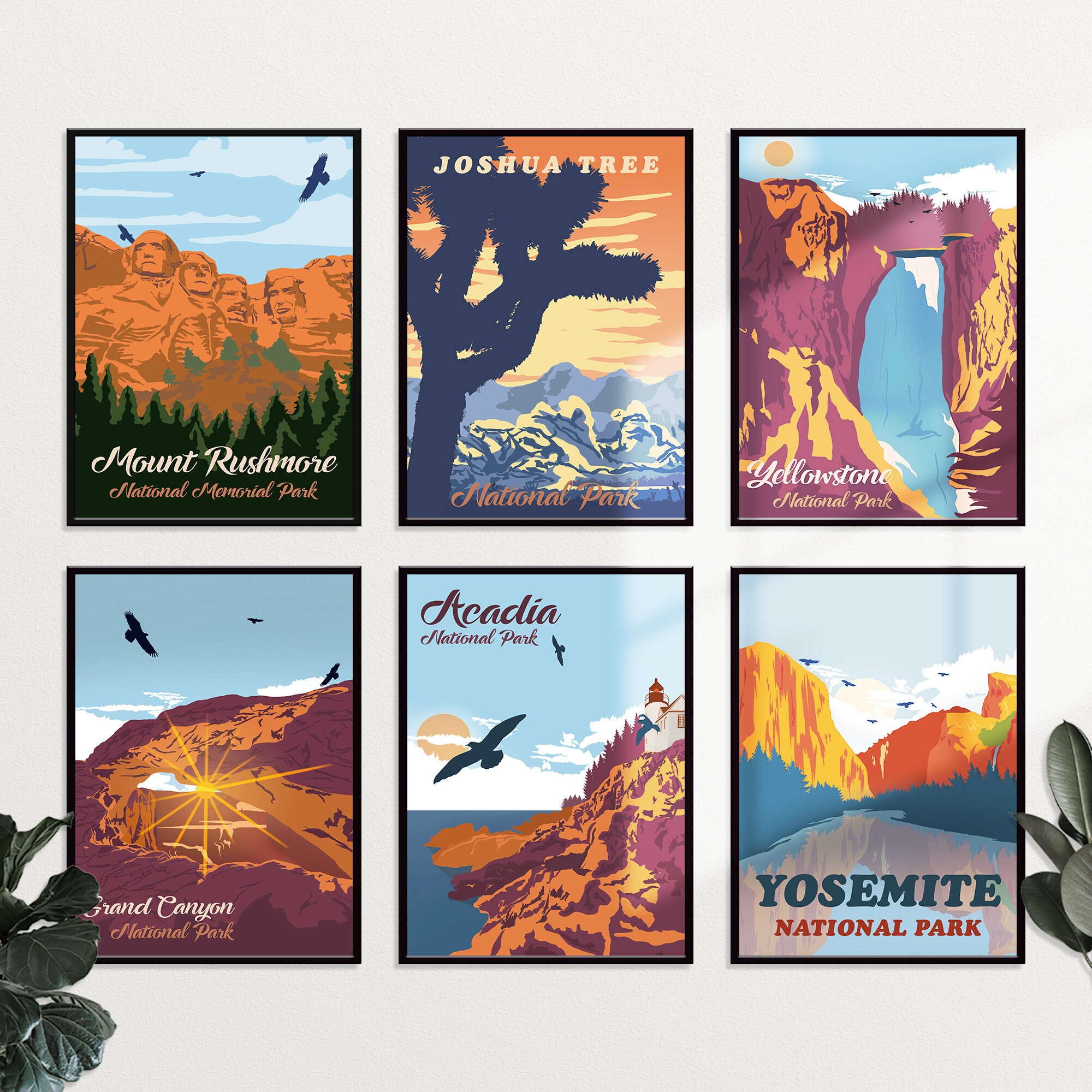 Vintage National Park Posters for Bedroom Boho Mountain Wall - Etsy