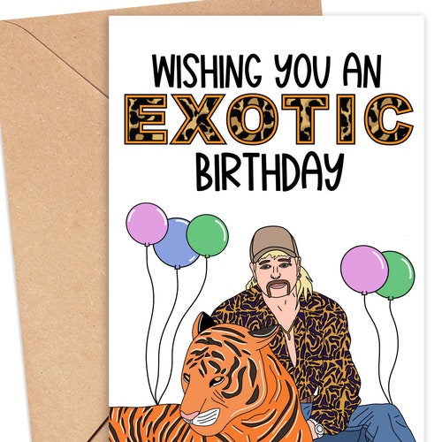 Joe Exotic Birthday Card Tiger King Birthday Card Carole | Etsy