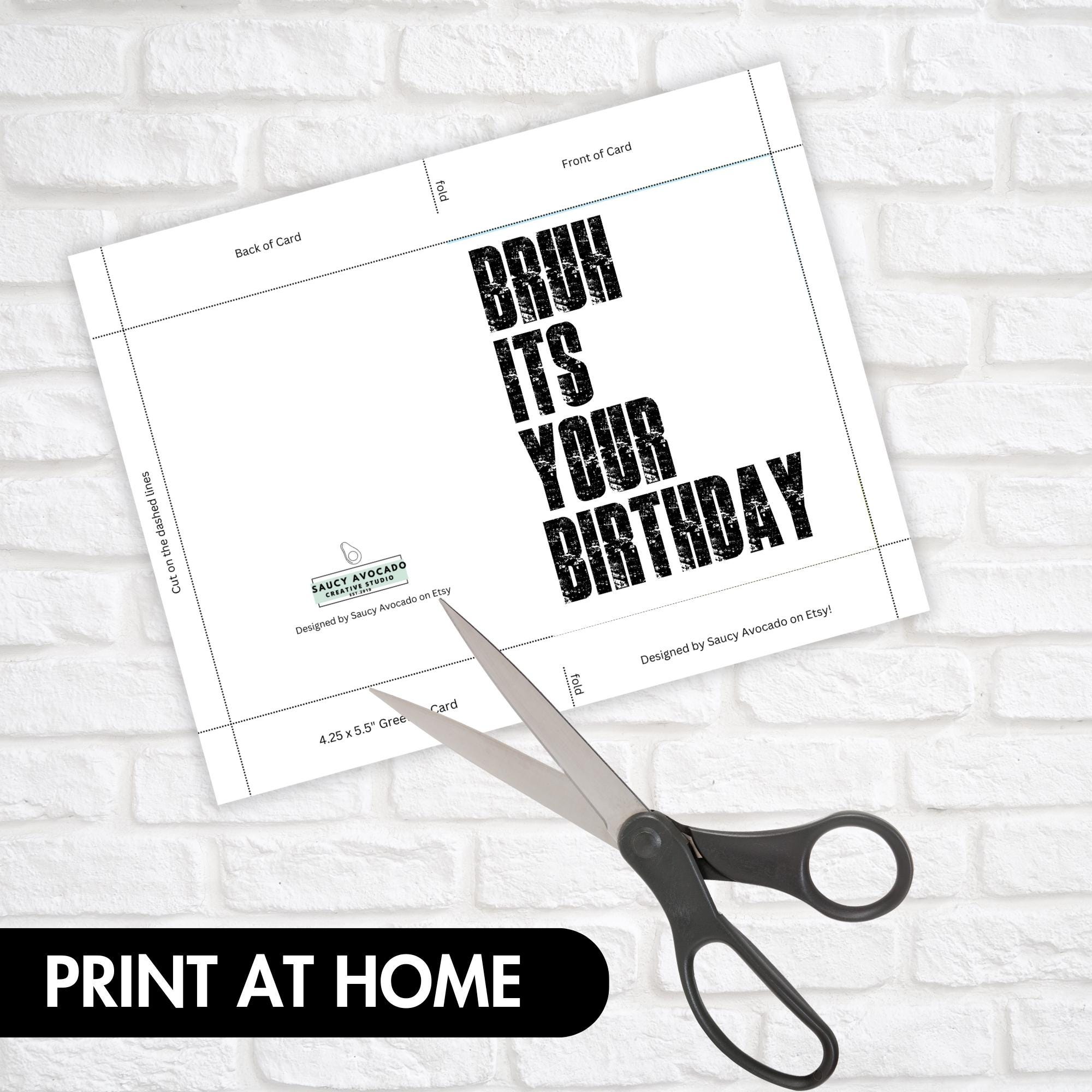 Bruth Skibbidi Rizz Printable Birthday Card, Funny Birthday Card for ...