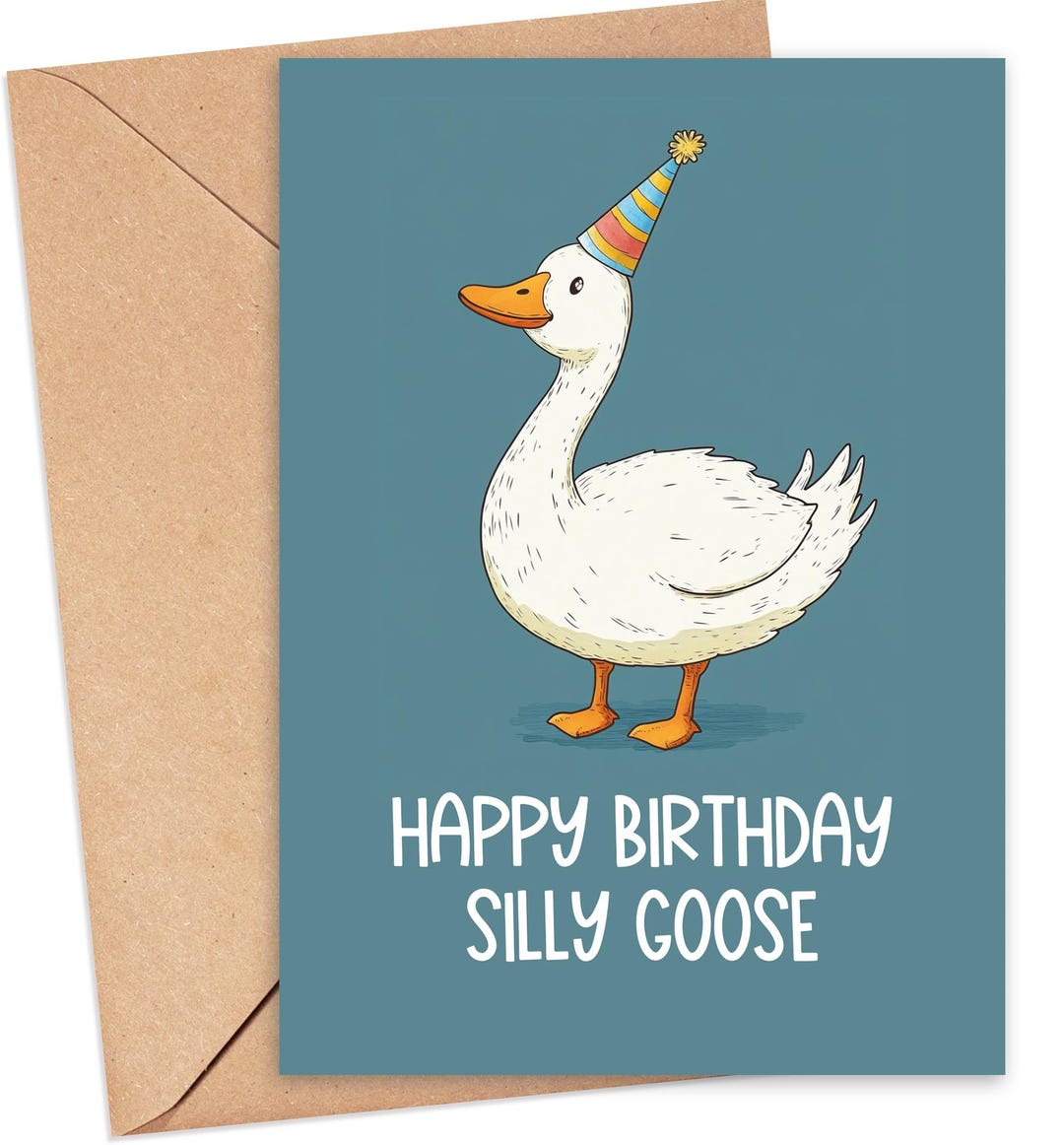 Silly Goose Birthday Card, Funny Birthday Card, Animal Birthday Hat ...