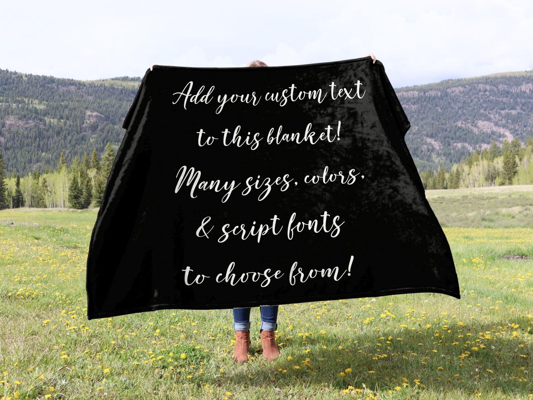Custom Message Blanket With Script Font, Personalized Quote Blanket ...