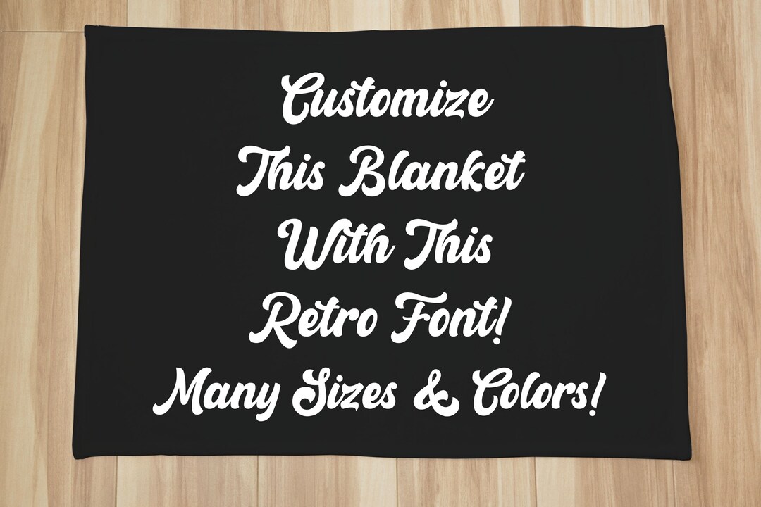 Custom Blanket With Retro Font, Personalized Wording Blanket, Make Own ...