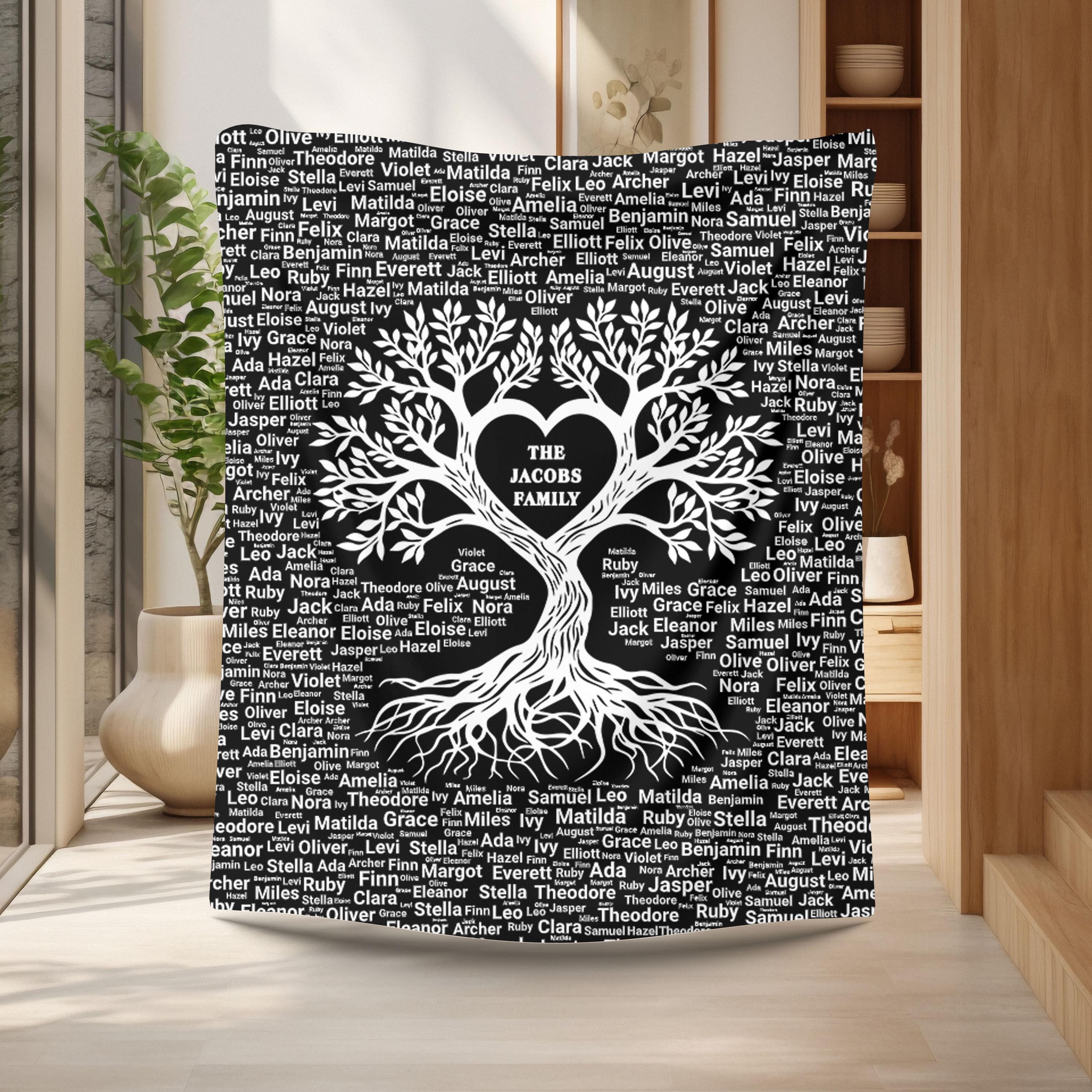 Personalized Family Tree Blanket: Custom Names Keepsake - Etsy
