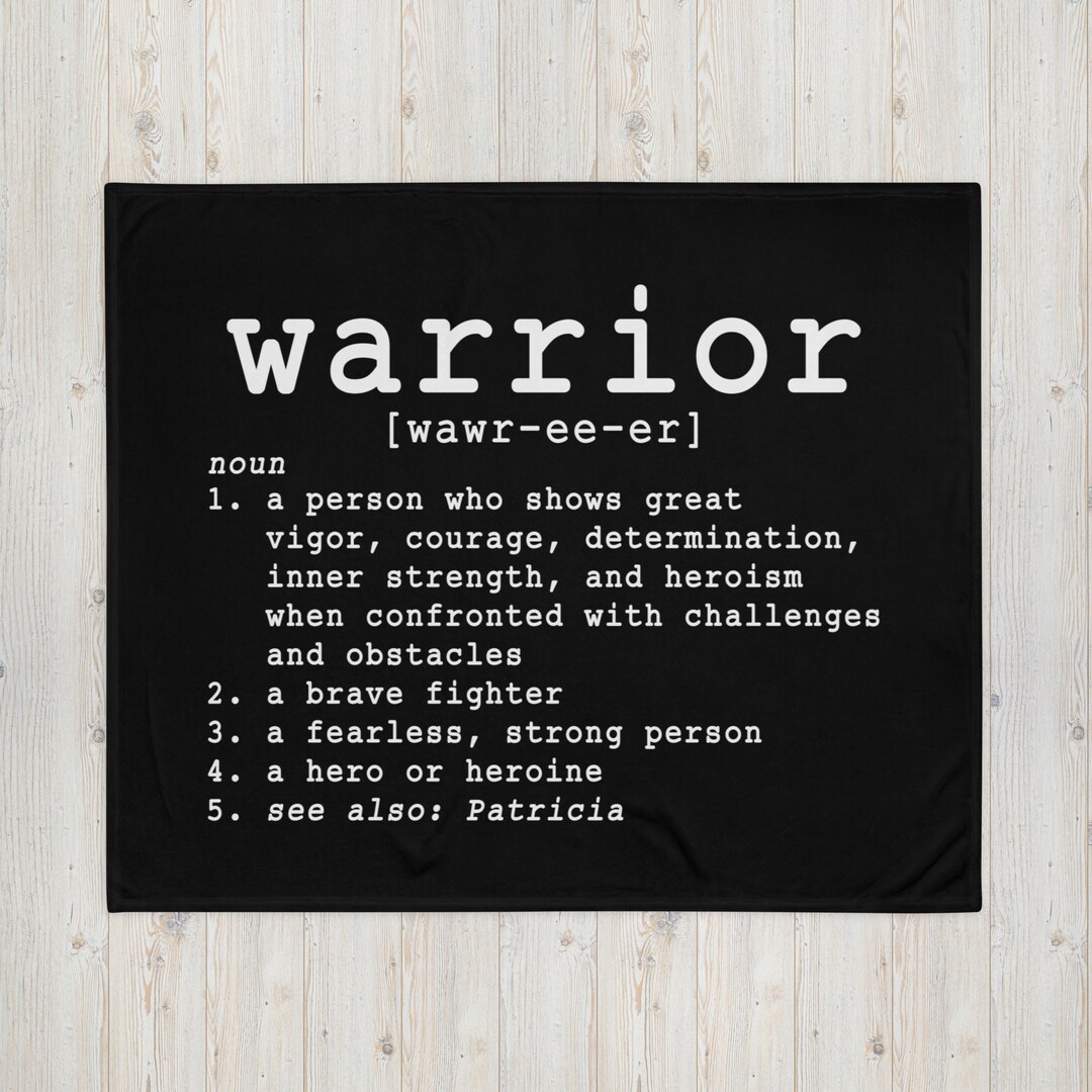 Warrior Definition Plush Blanket, Inspiring Gift - Etsy