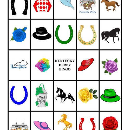 Kentucky Derby Bingo Kentucky Derby Party Kentucky Derby - Etsy