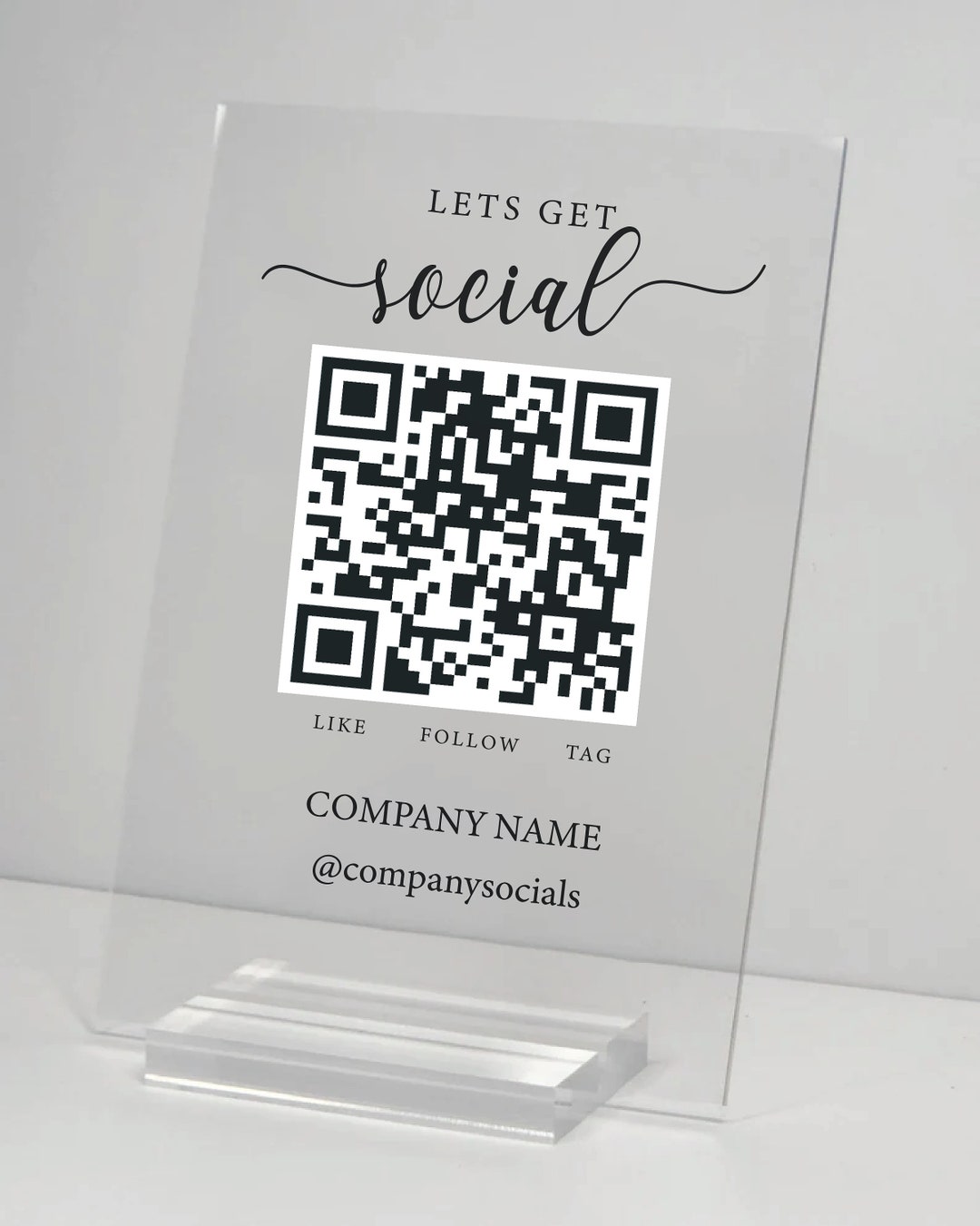 Personalized QR Code Sign | Small Business Social Media QR Sign ...