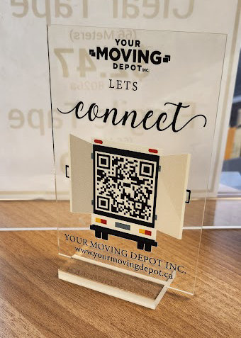 Personalized QR Code Acrylic Business Sign: Social Media Display, Stand ...