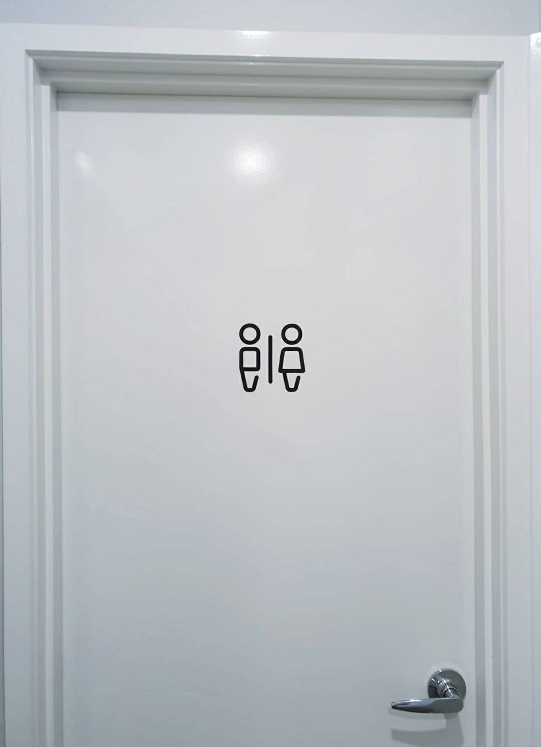 Bathroom Sign Sticker Toilet Door Sticker Toilet Sign Sticker Minimal ...