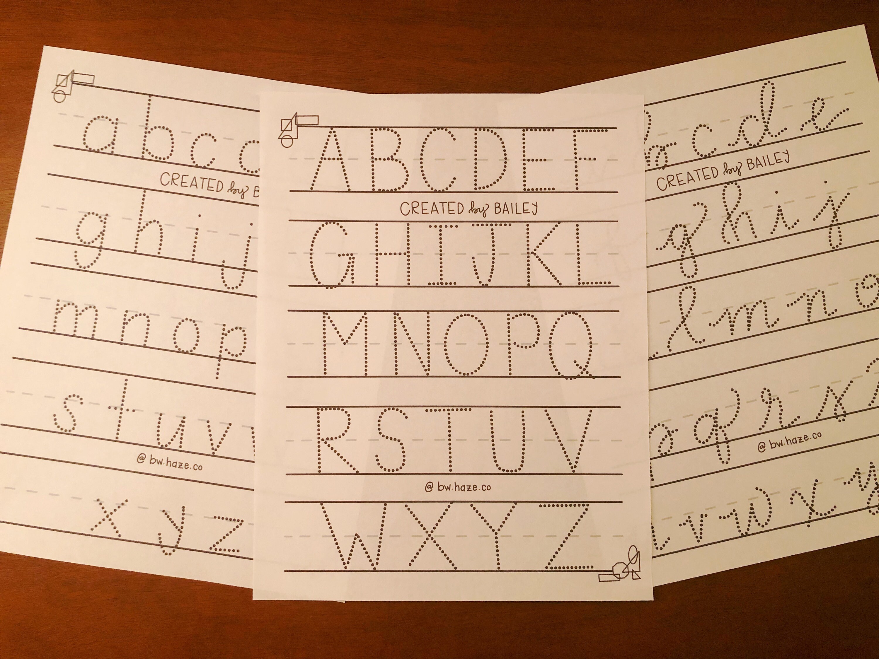 Traceable Alphabet Shape Border Digital Download | Etsy