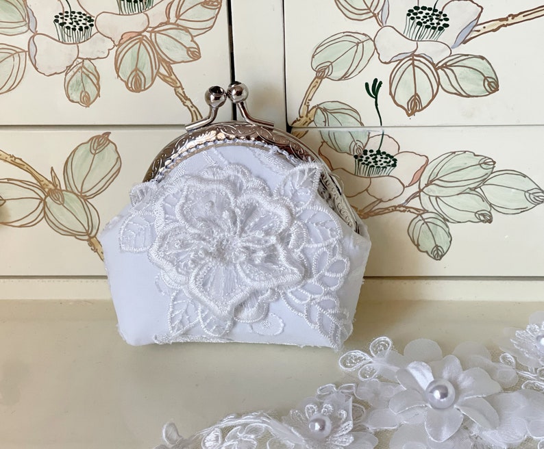 Wedding Coin Purse White Purse Coin Bag Coin Purse - Etsy