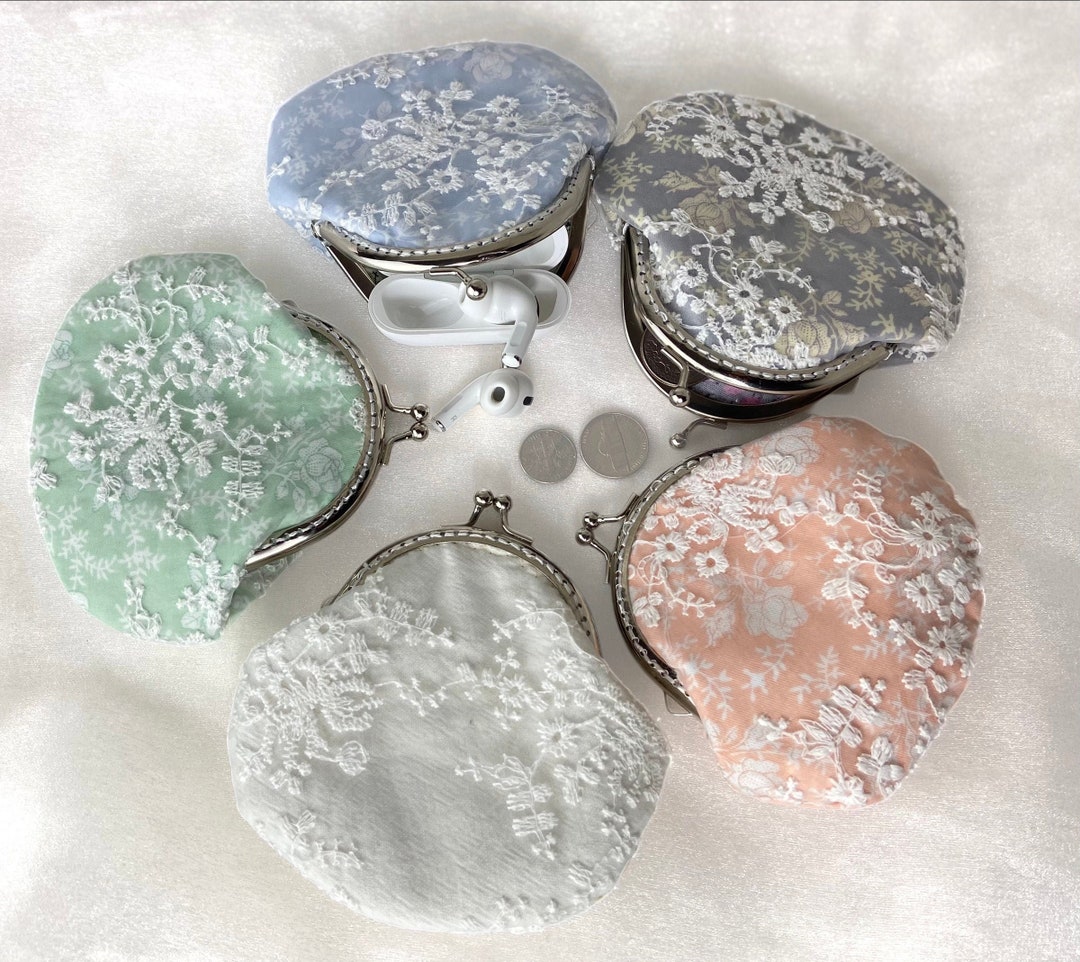 Coin Purse, Coin Bag, Birthday Gift, Kiss Lock Purse, Lace Coin Bag ...