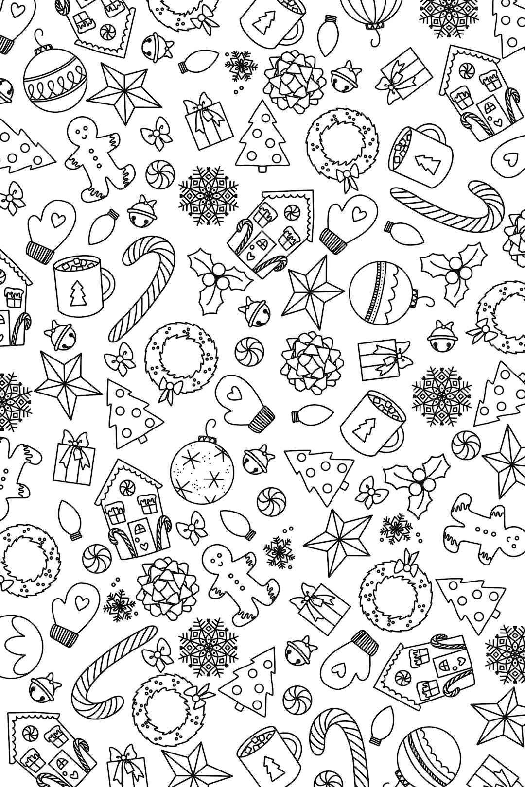 Christmas Big Coloring Page - Etsy