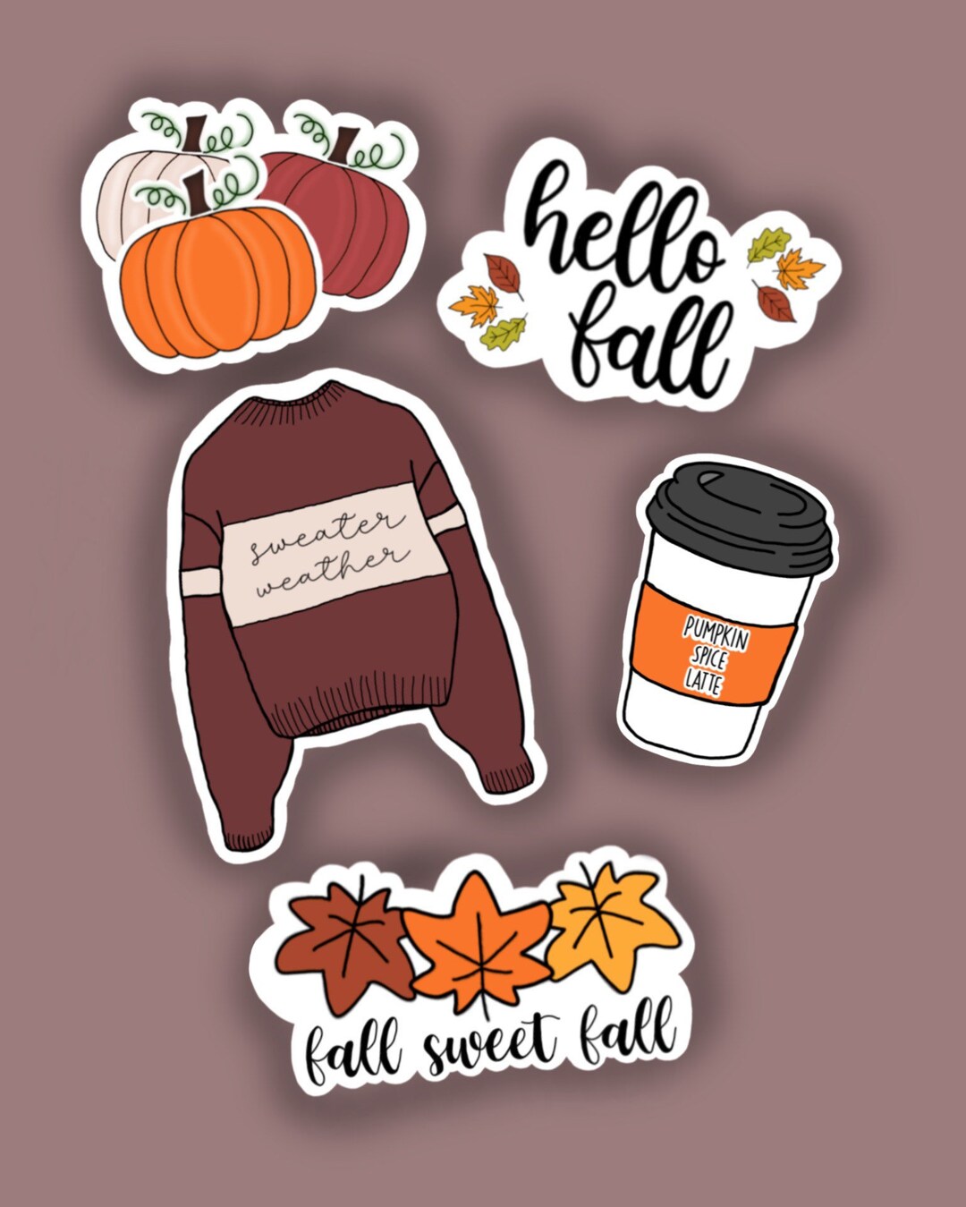 Fall Stickers / Individual Stickers or Full Set, Sweater Weather ...
