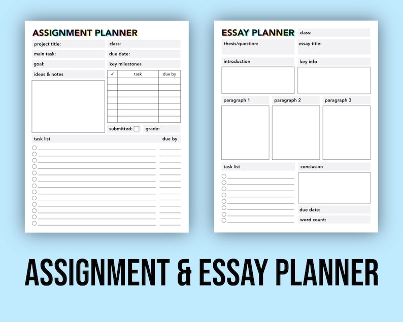 Essay Planner Template Printable for Students Essay Writing - Etsy