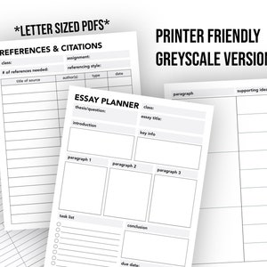 Essay Planner Template Printable for Students | Essay Writing Revision ...