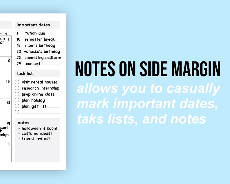 Undated Monthly Calendar Planner | January to December With Sunday ...