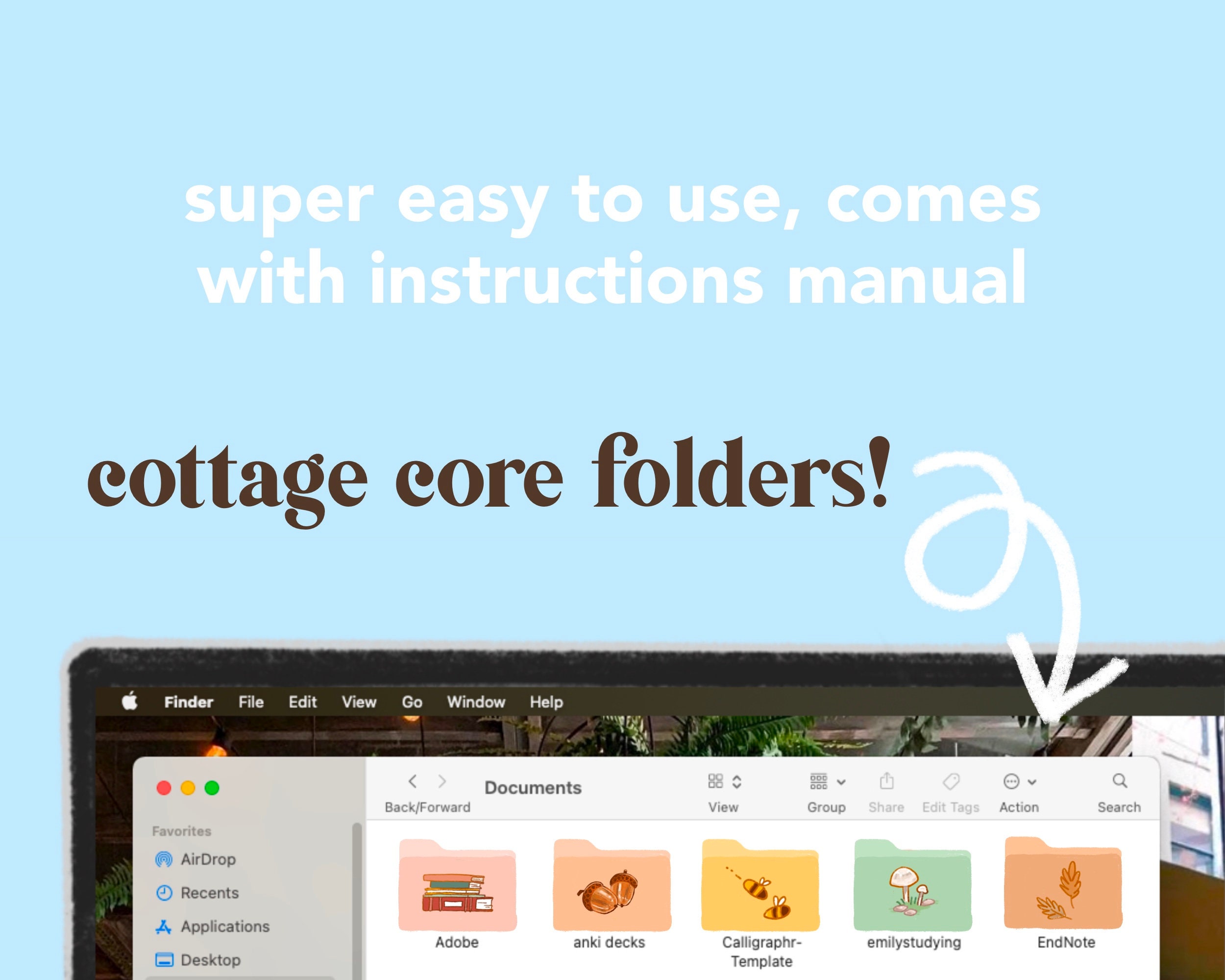 Cottage-core Folder Desktop Icons Macbook & Windows Files | Etsy