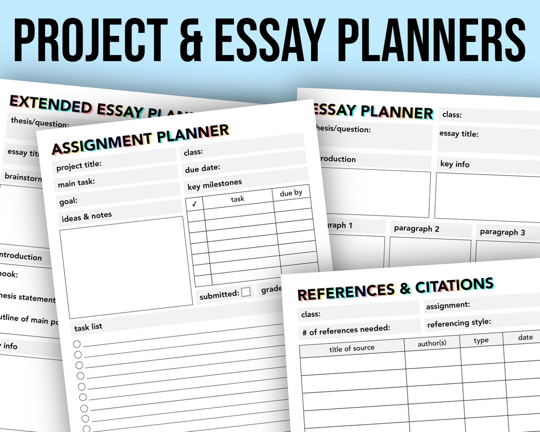 Essay Planner Template Printable for Students | Essay Writing Revision ...