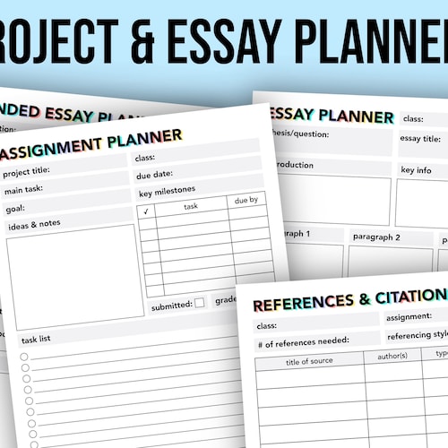Essay Planner Template Printable for Students Essay Writing - Etsy