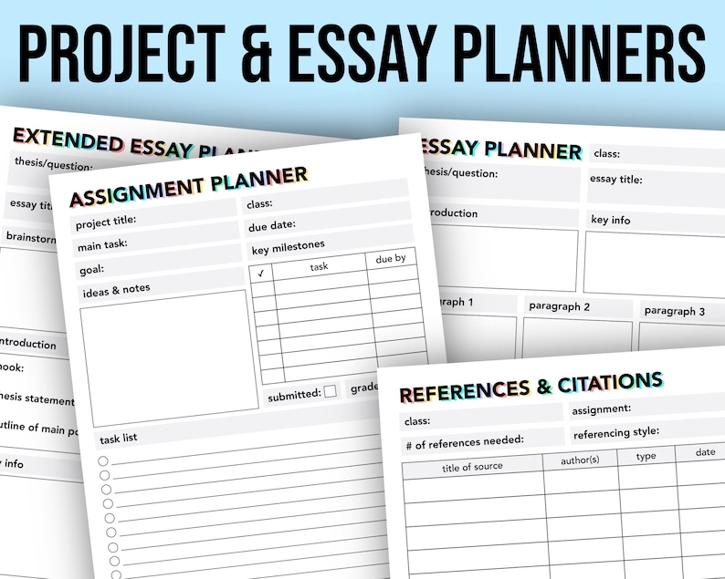 Essay Planner Template Printable for Students Essay Writing - Etsy