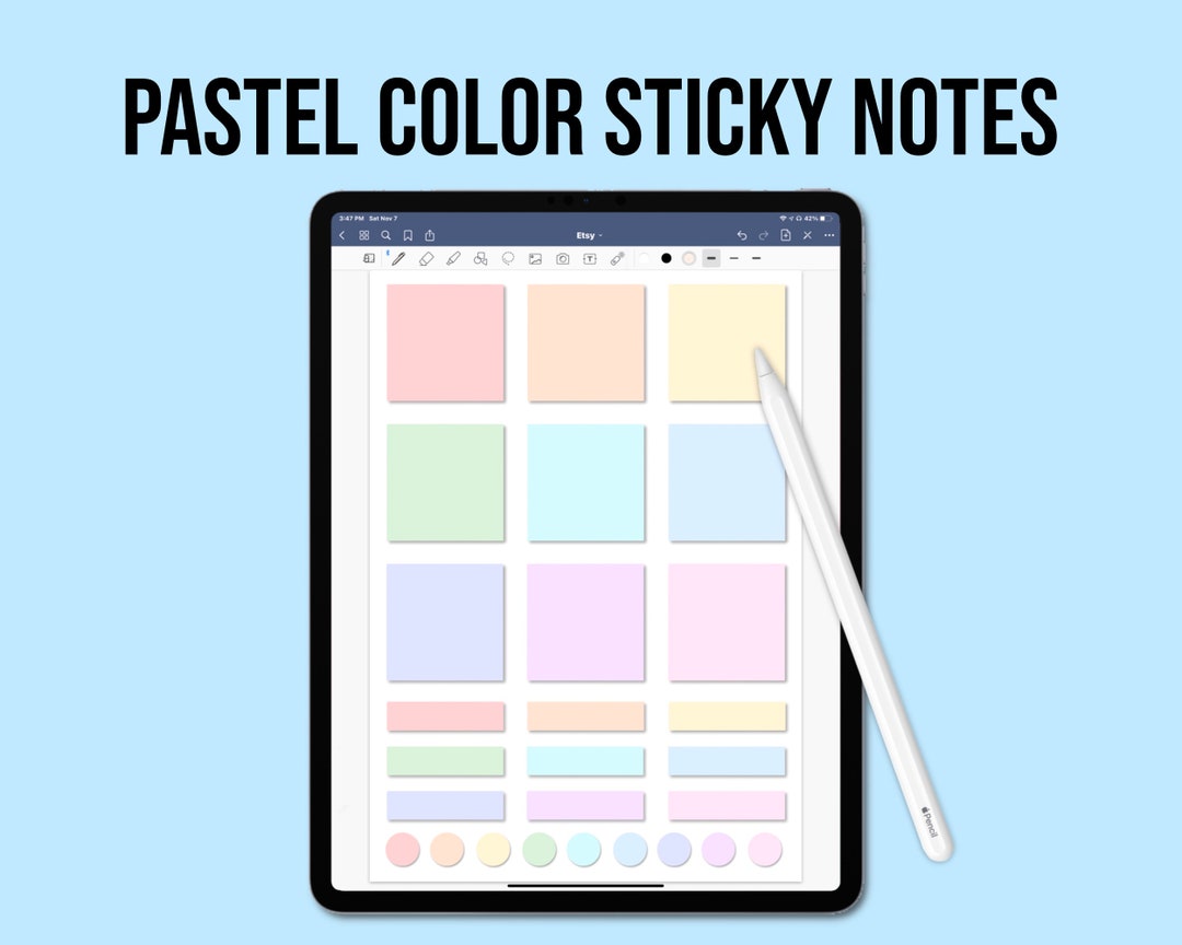 Pastel Colors Sticky Notes | Digital Download - Etsy
