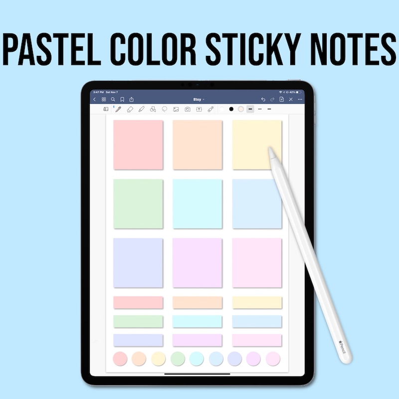 Pastel Sticky Notes - Etsy