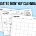 Undated Monthly Calendar Planner | January to December With Sunday ...