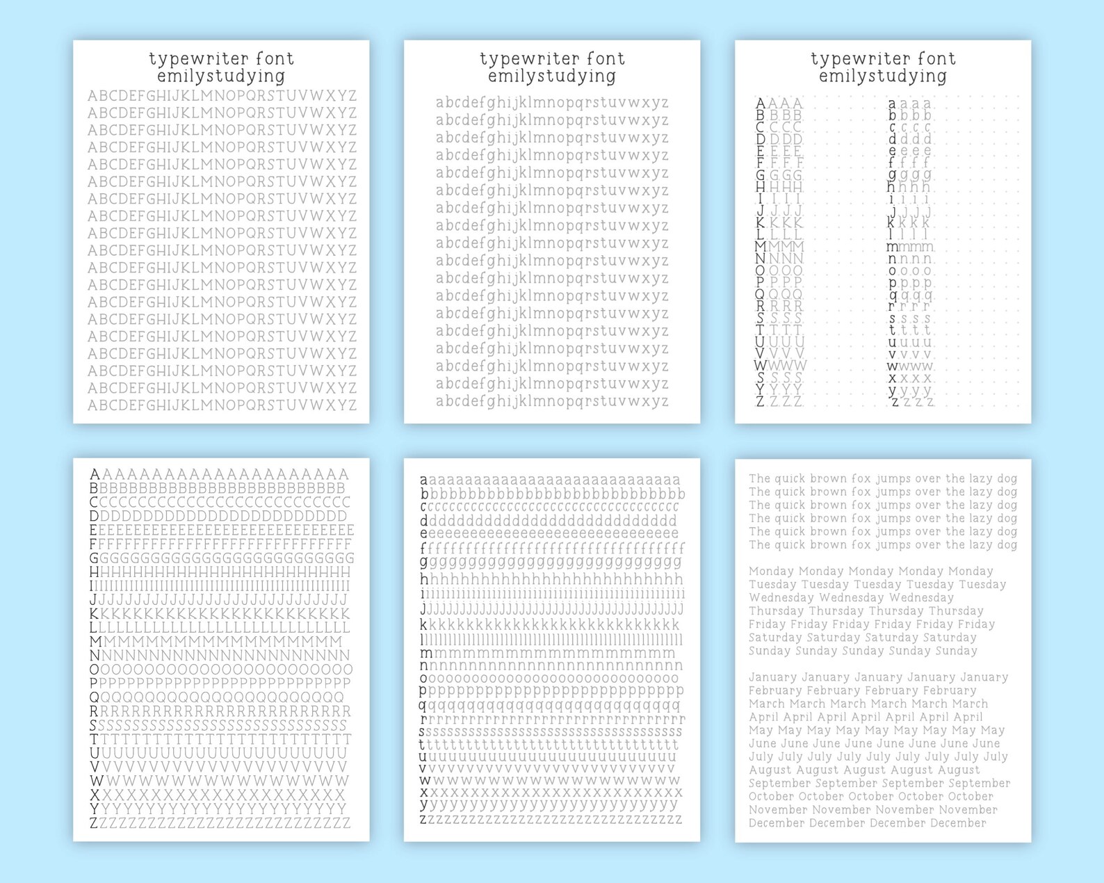 Typewriter Serif Style Handwriting Practice Sheets - Etsy Canada