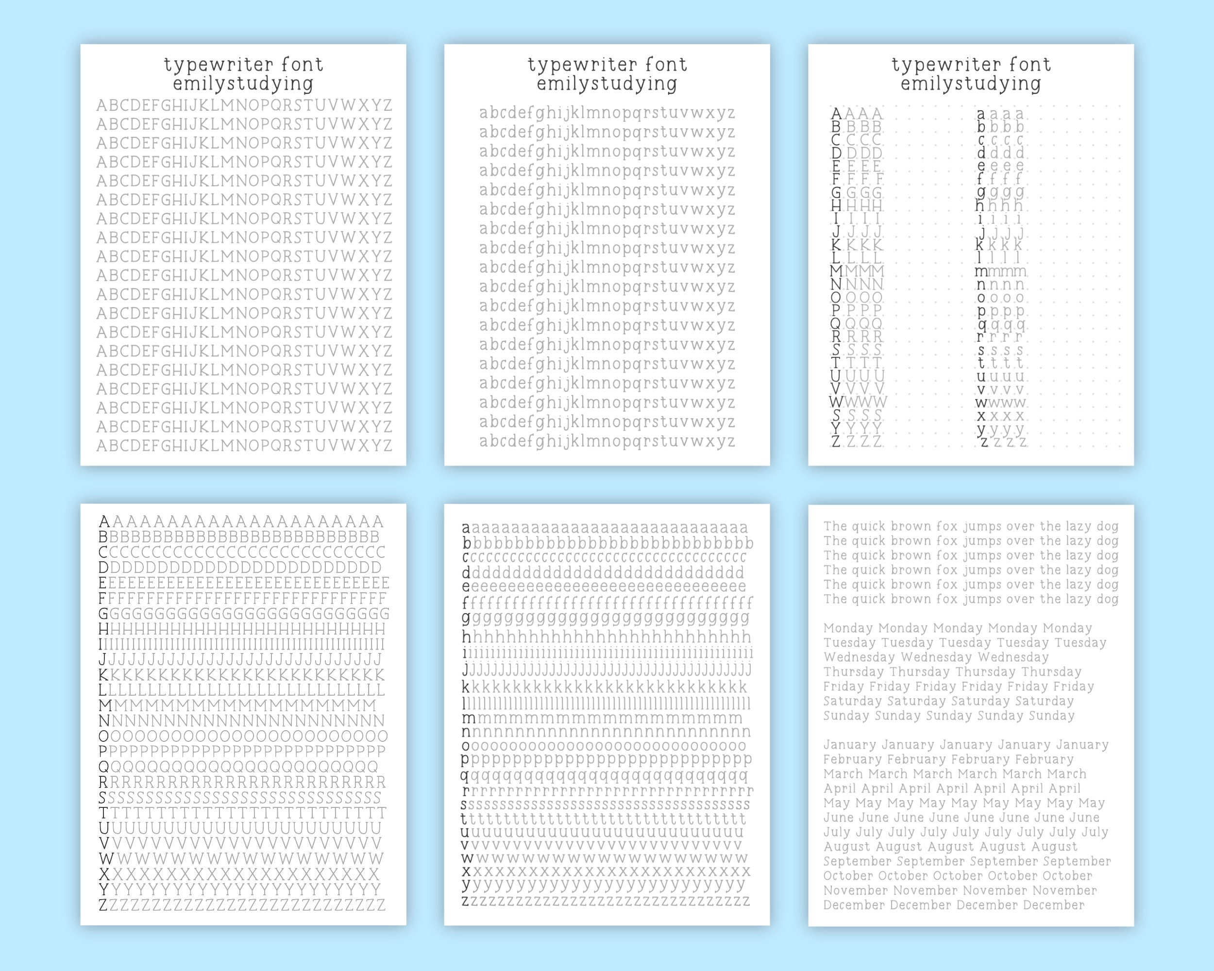 Typewriter Serif Style Handwriting Practice Sheets - Etsy Canada