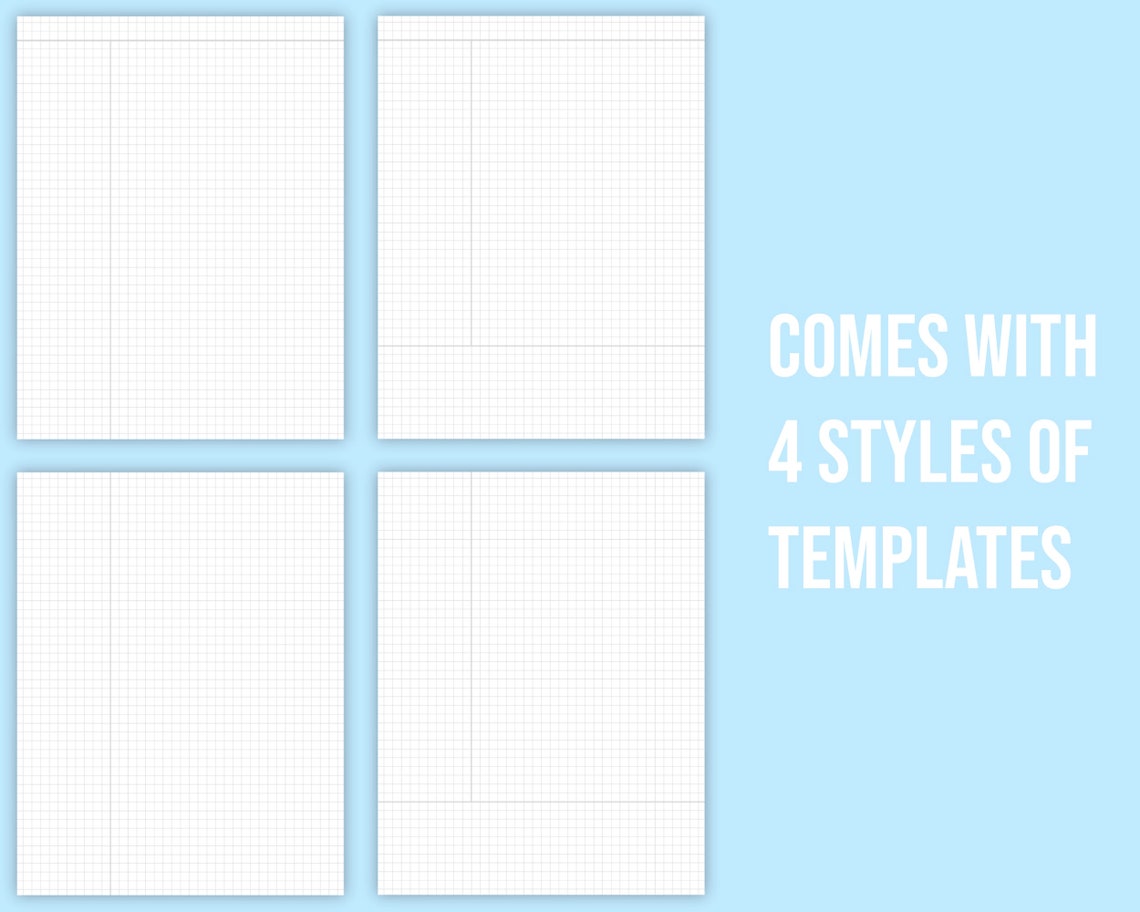 Continuous Cornell Notes Paper Template Sheets Grid & Lined - Etsy Canada