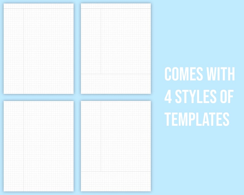 Continuous Cornell Notes Paper Template Sheets Grid & Lined | Etsy