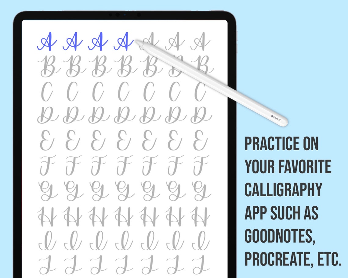 Modern Calligraphy Practice Sheet Template Printable & - Etsy Canada