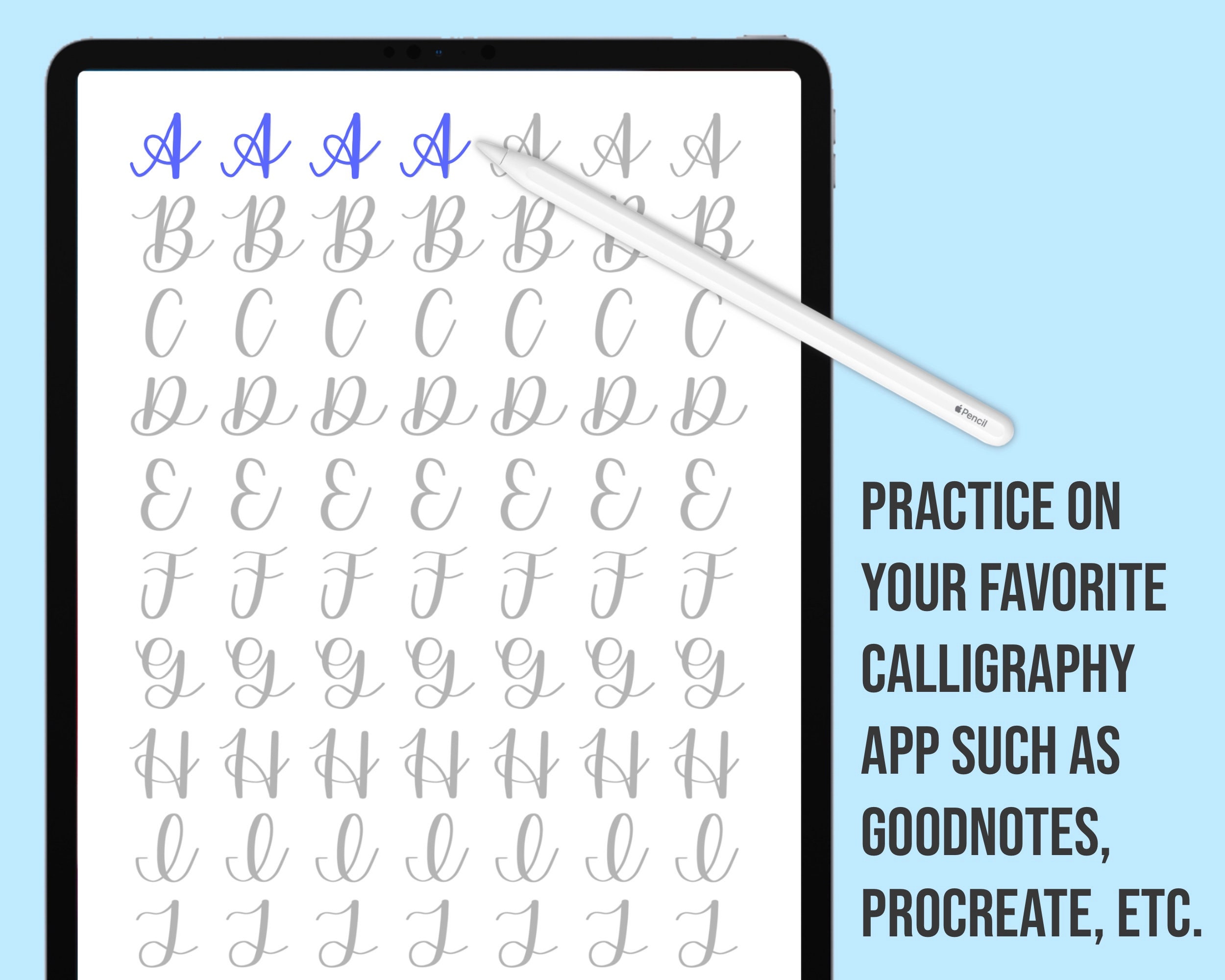 Cursive Practice Sheet Template Printable Digital Download | atelier ...