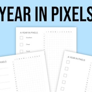 A Year in Pixels Printable, Mood Tracker, Bullet Journal Printable ...