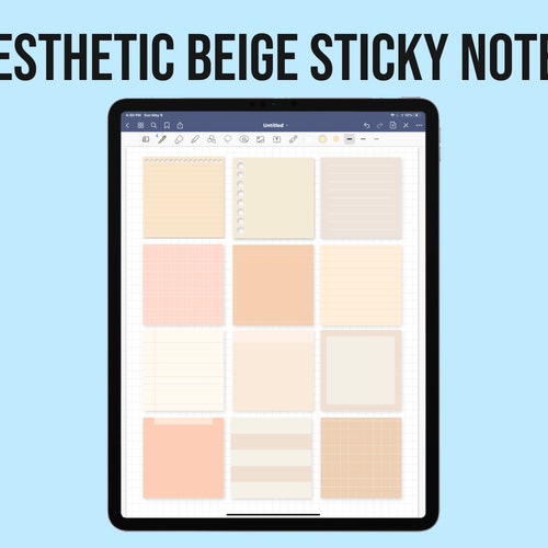 12 Neutral Sticky Notes Ipad Sticky Note Digital Planner - Etsy