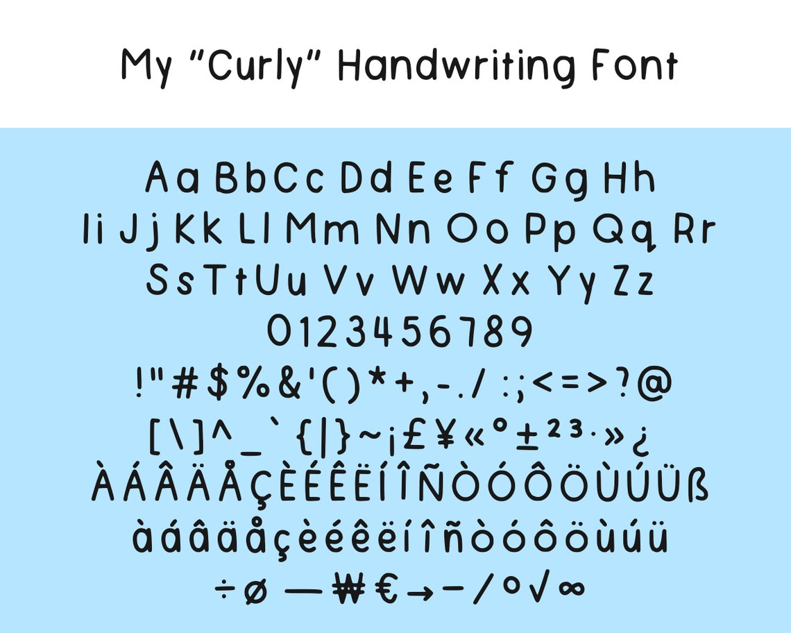 My curly Handwriting Font - Etsy Canada