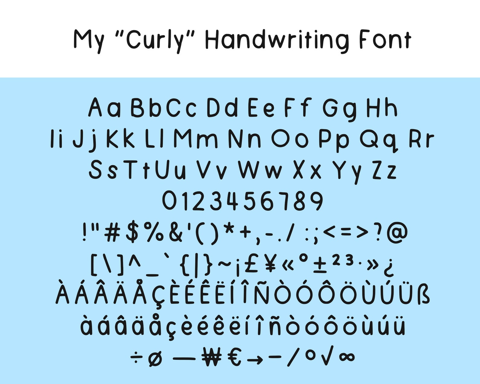 My curly Handwriting Font - Etsy Canada