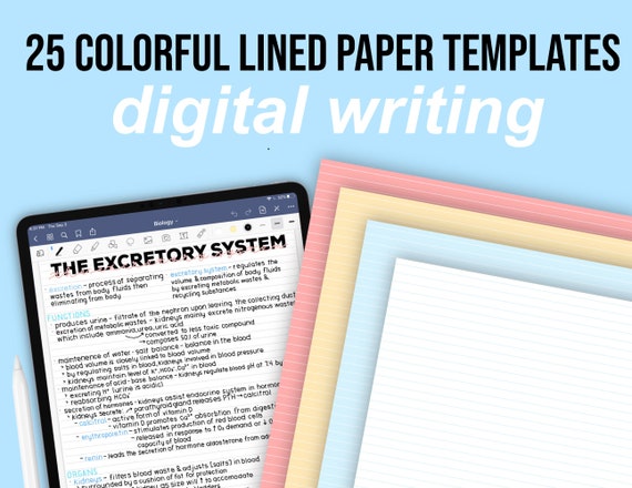 25 Colorful Lined Paper Templates Digital Writing - Etsy