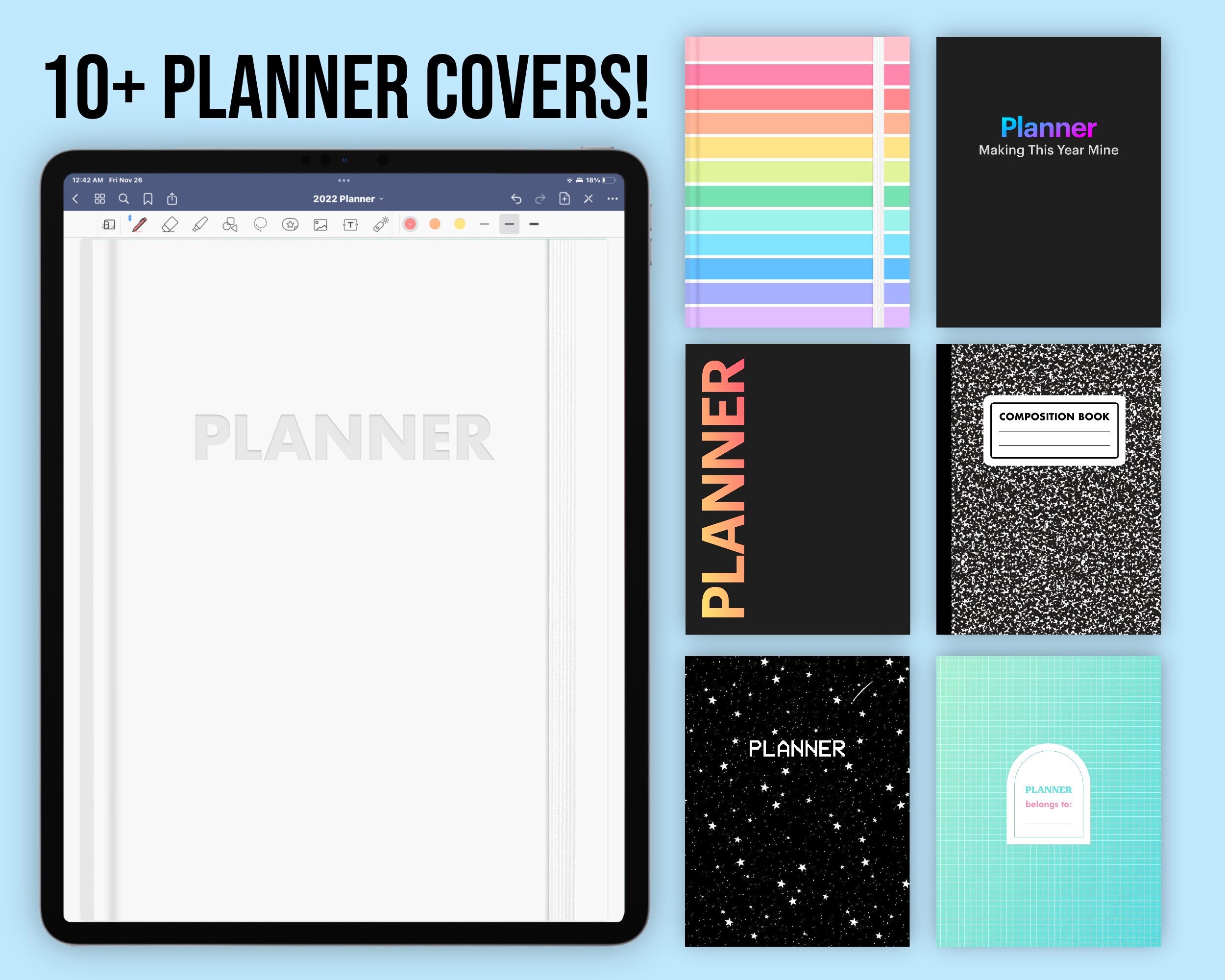 Undated Dark Mode Minimalist Digital Planner Daily Weekly | Etsy